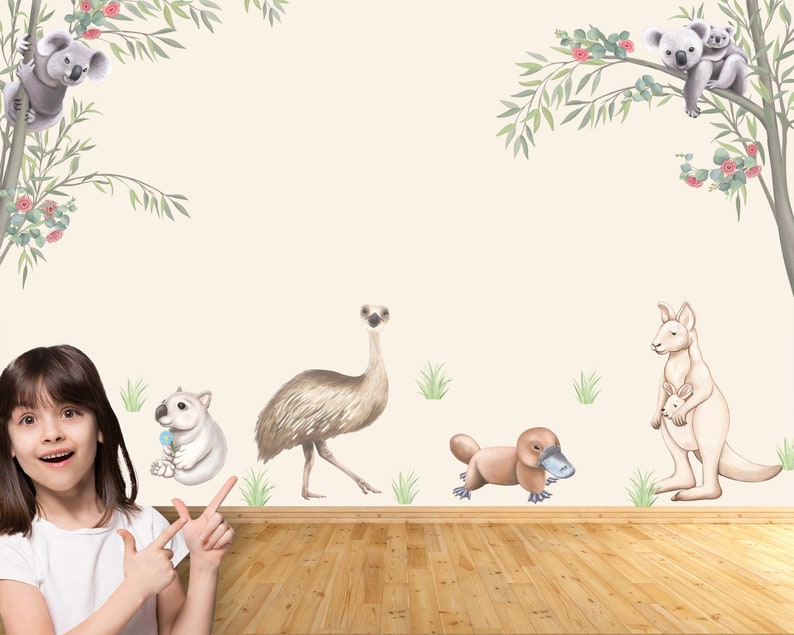 Australian Native Animal Wall Decal Set - Etsy Australia