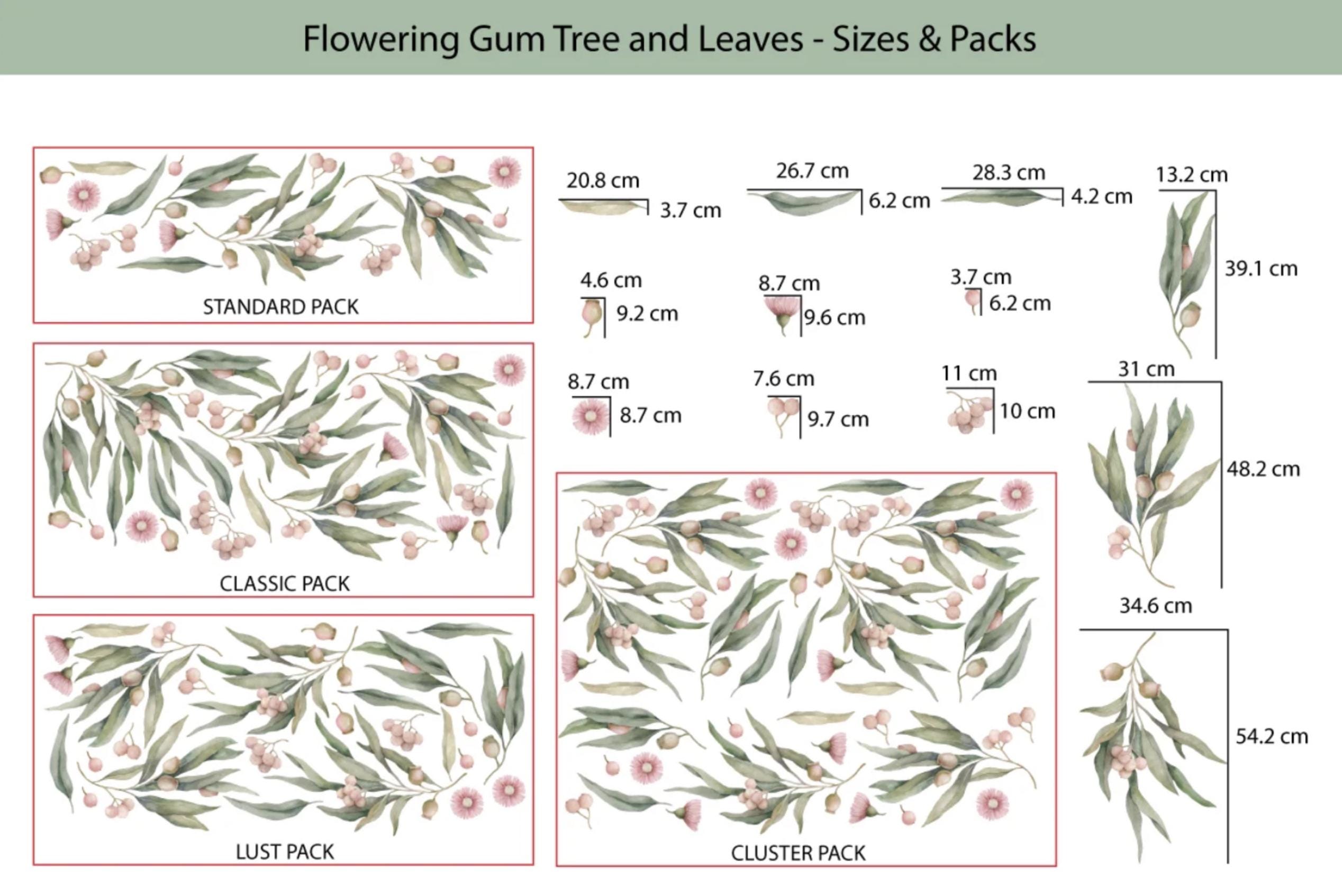 Flowering Gum Tree and Leaves Decals - Etsy