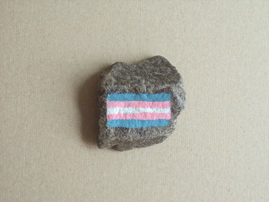 Transgender Pride Painted Rock - Etsy