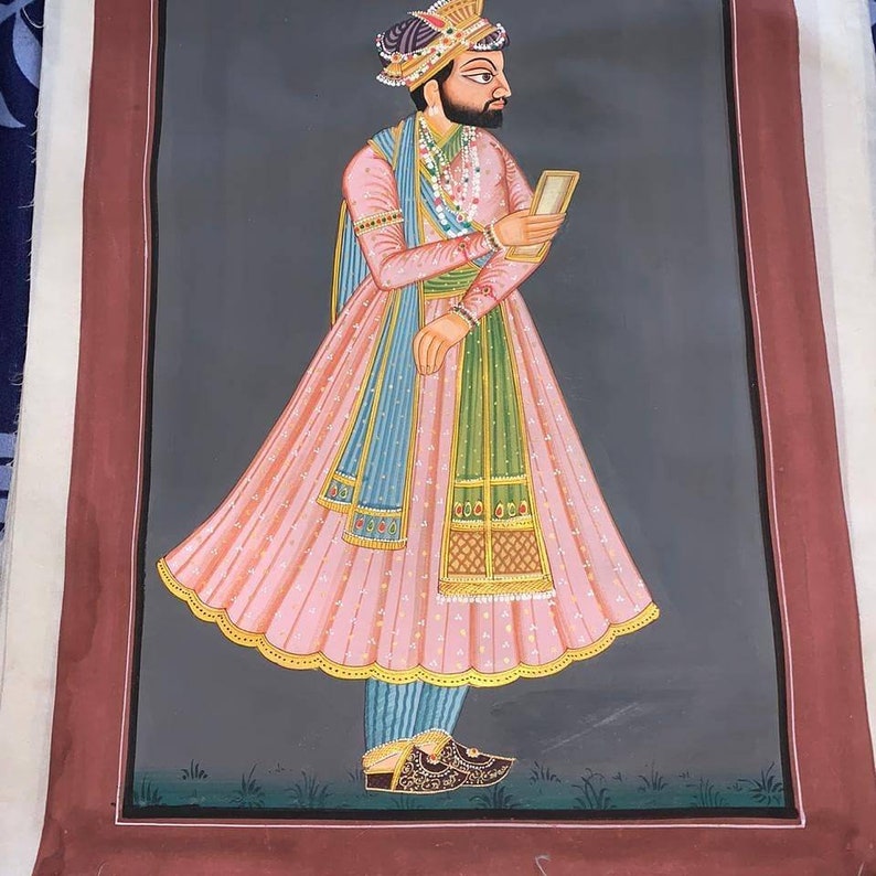 Mugal king or known as great king portrait | Etsy