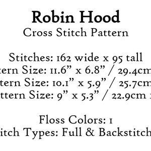 Robin Hood - Cross Stitch Pattern Digital Download Only - Etsy