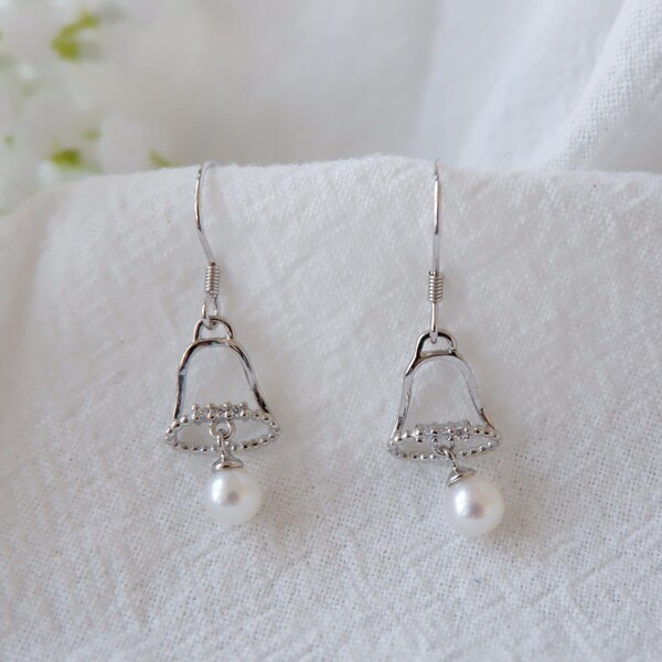 Silver Bell Earrings - Etsy