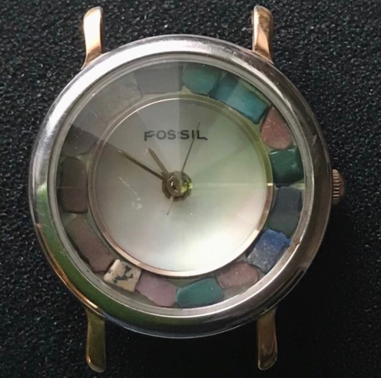 1992 multi color stone Fossil watch PC-7330 | Etsy