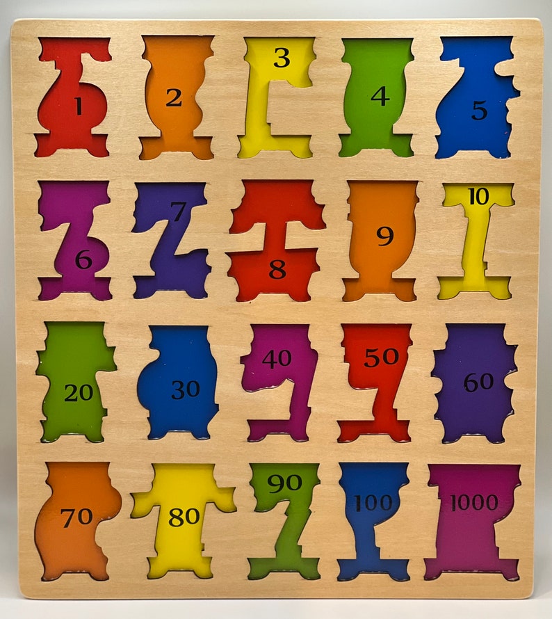 Montessori Toys, Ethiopian Wooden Numeric Puzzle for Toddlers 3+ Years ...