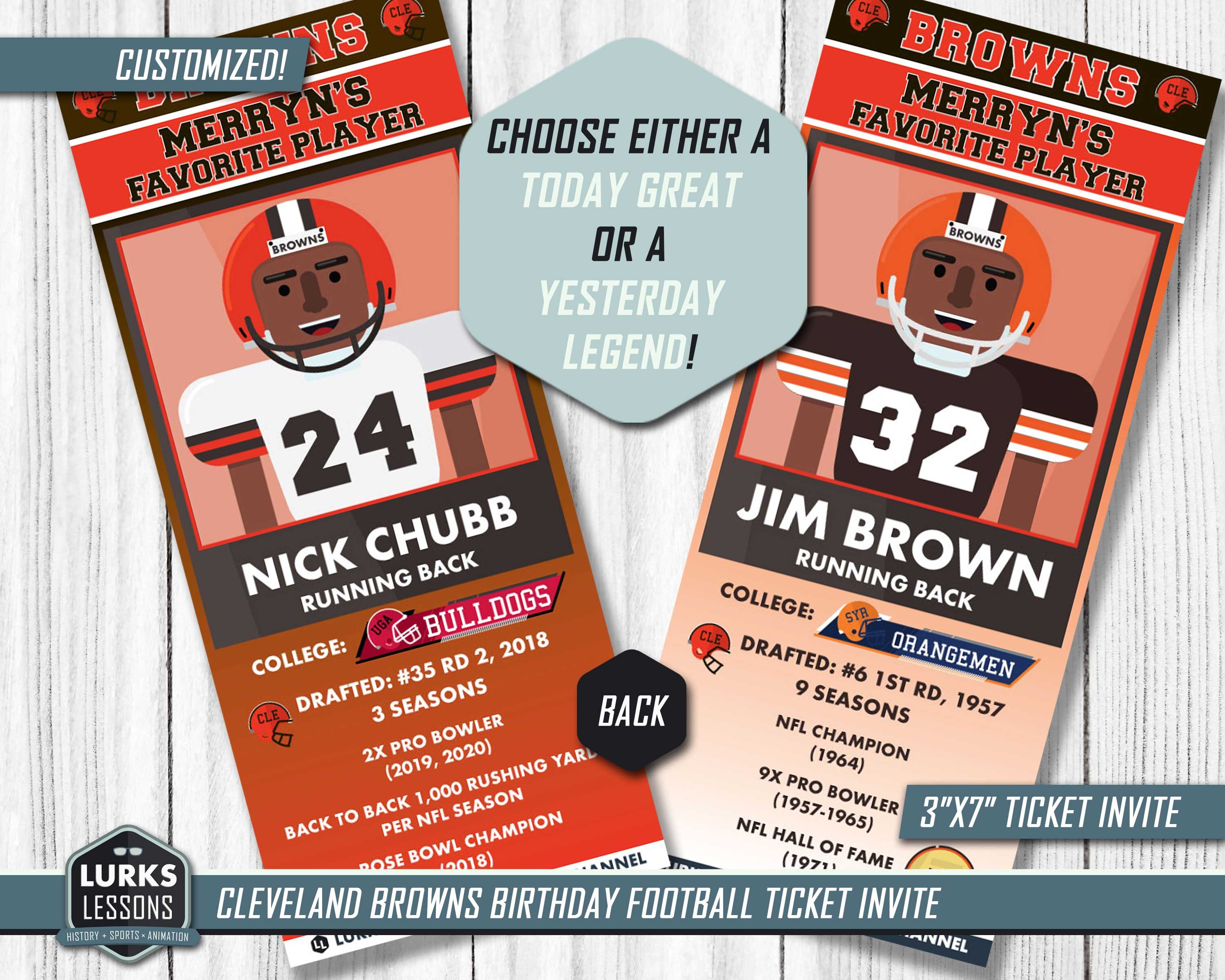 Cleveland Browns Themed Birthday Ticket Invite Digital - Etsy Sweden