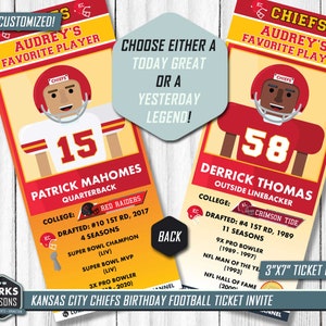 Kansas City Chiefs Themed Birthday Ticket Invite Digital - Etsy