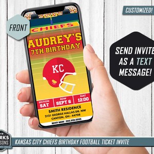 Kansas City Chiefs Themed Birthday Ticket Invite Digital - Etsy