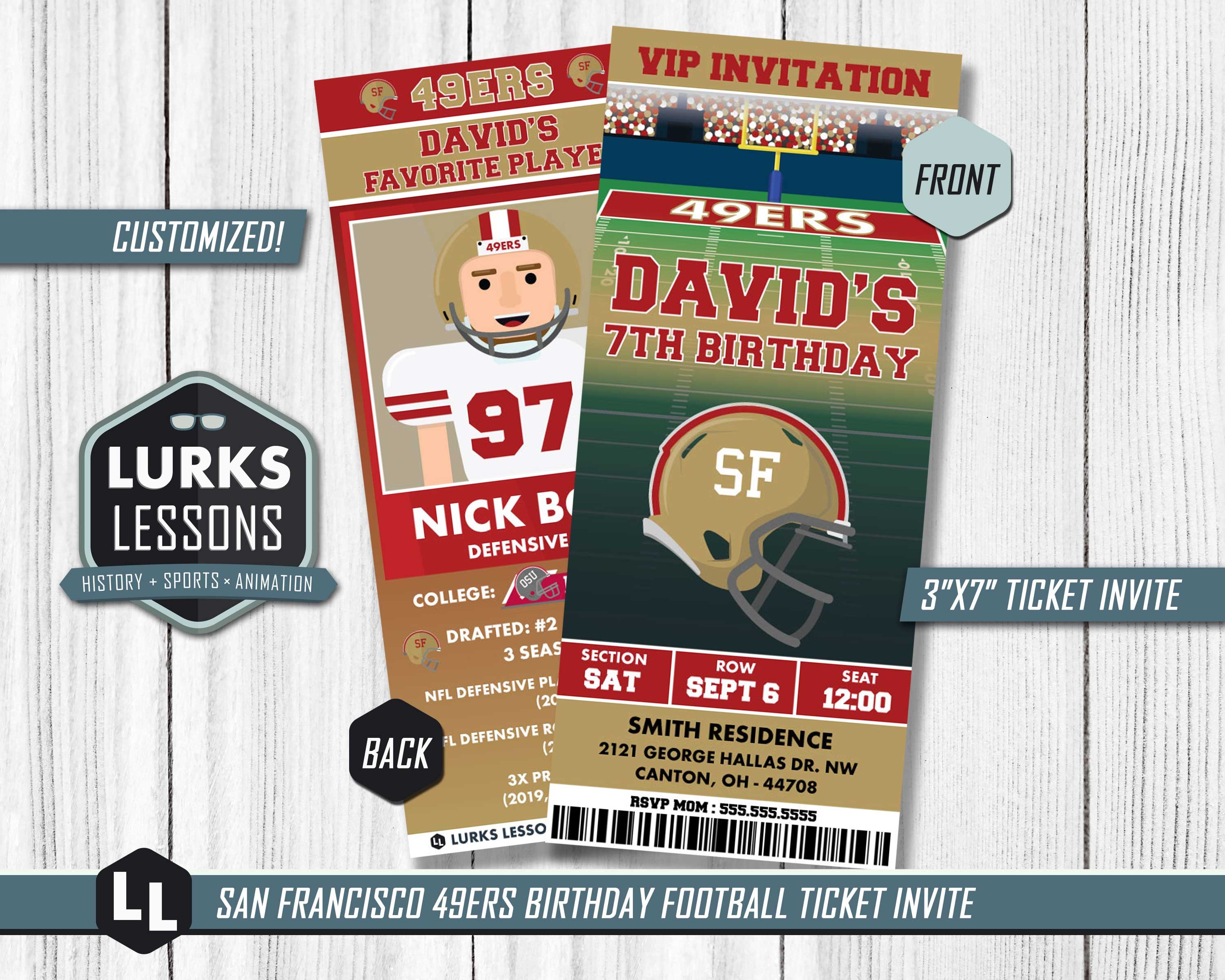 Football Invitations 49ers