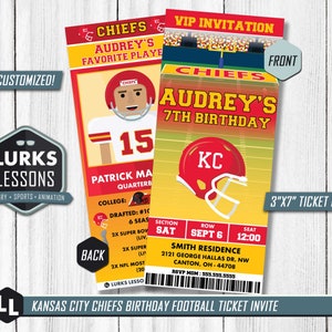 Kansas City Chiefs Themed Birthday Ticket Invite Digital Download ...