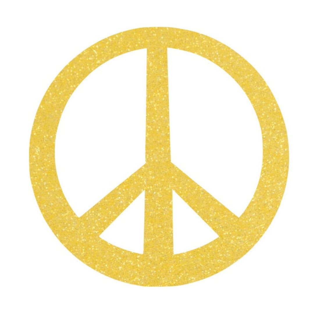 Peace Sign Iron on Transfer: Glitter Hippie Patch - Etsy