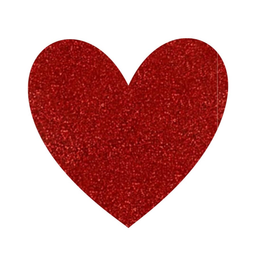 Glitter Heart Iron on Decal: 10 Size Options, Heat Transfer Applique - Etsy