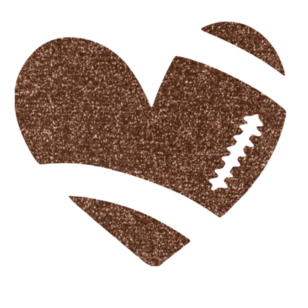 Football Heart Iron on Decal, Football Heart, Football Shirt Decal ...