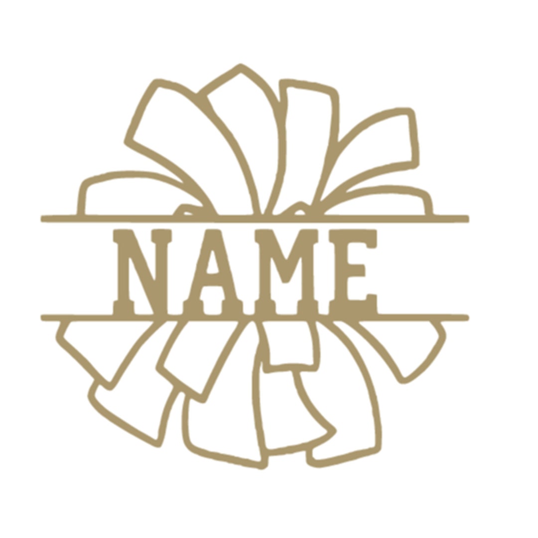 Personalized Cheerleading Pom Pom Iron on Decal: Custom Cheer Name ...
