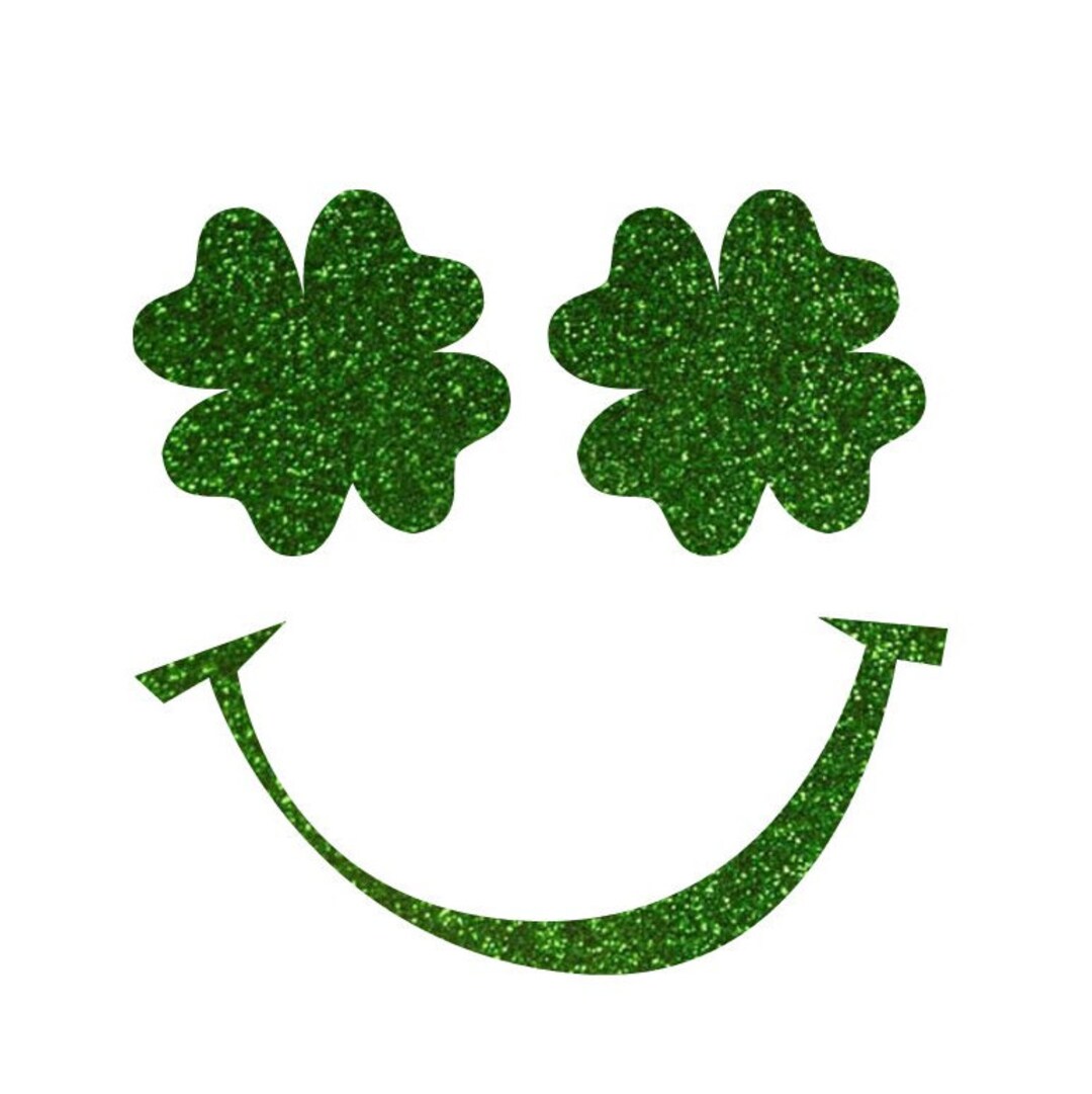 Shamrock Happy Face Iron on Decal: St Patricks Day Shirt Transfer - Etsy