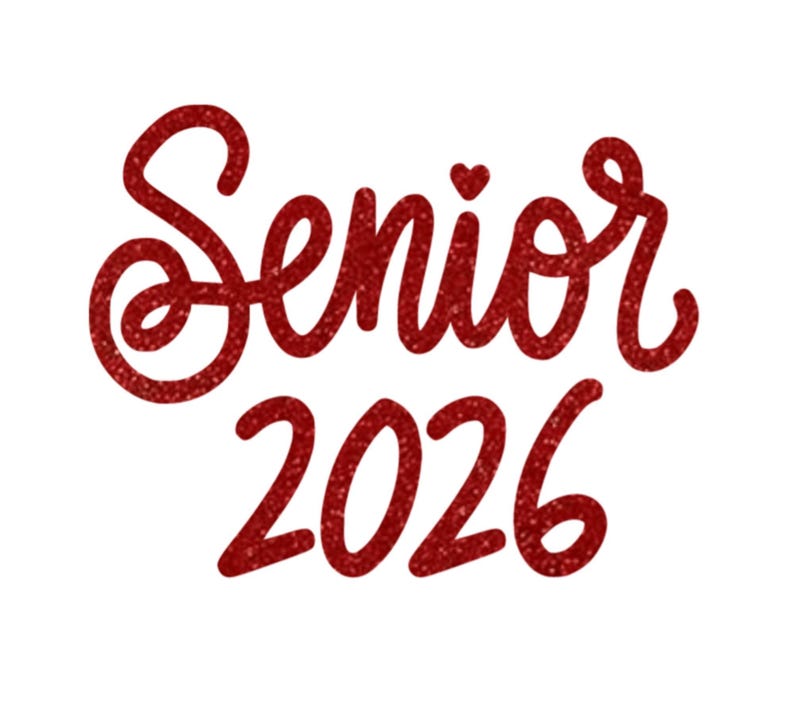 Senior 2026 Iron on Decal: Graduation Shirt Heat Transfer - DIY Apparel ...