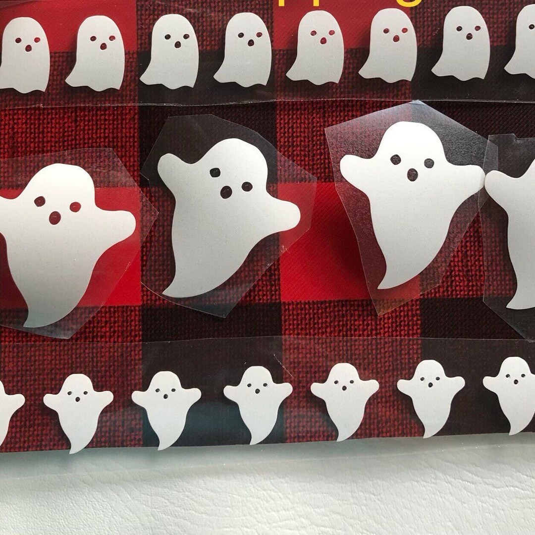10 White Ghosts Iron on Decals, Pick Size & Style, Halloween Crafts ...