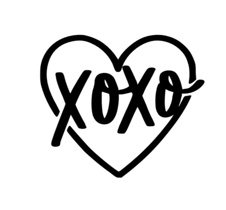 XO Heart Iron on Decal Transfer for Shirts DIY Clothing Bags Gifts ...