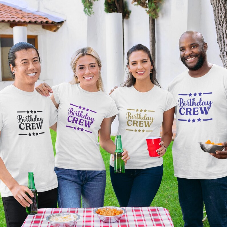 Birthday Crew Iron on Decal: DIY Matching Party Shirt Transfer - Etsy