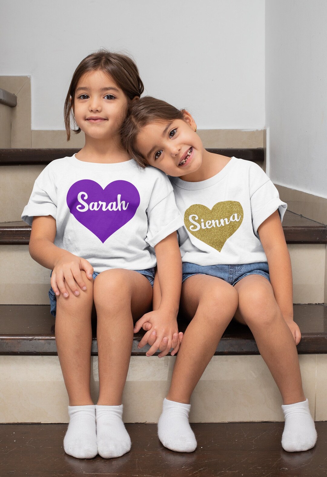 Personalized Name Heart Iron on Decal: Glitter or Non-glitter - Etsy