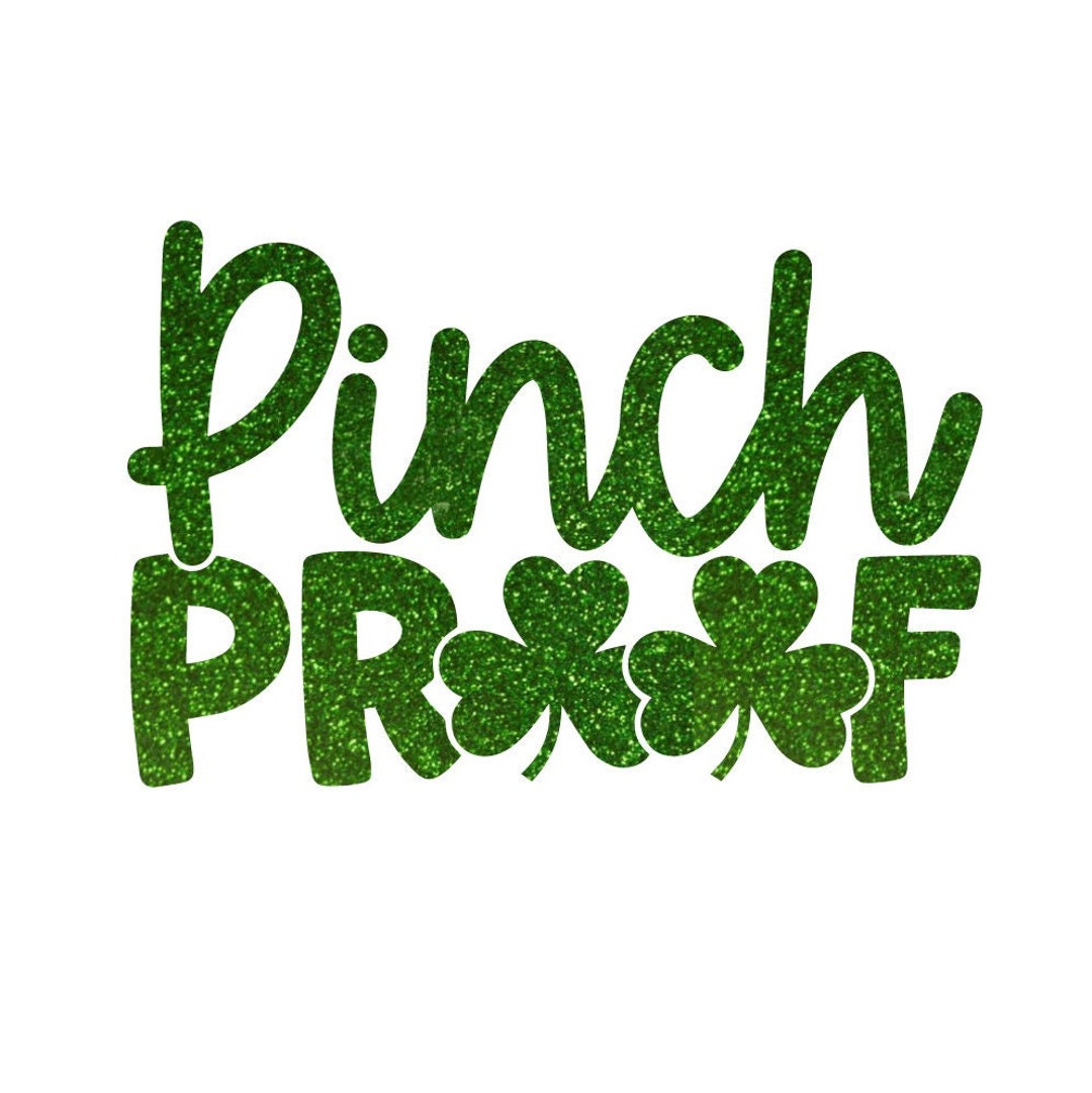 Pinch Proof St Patricks Day Iron on Decal: Glitter Shamrock Transfer - Etsy