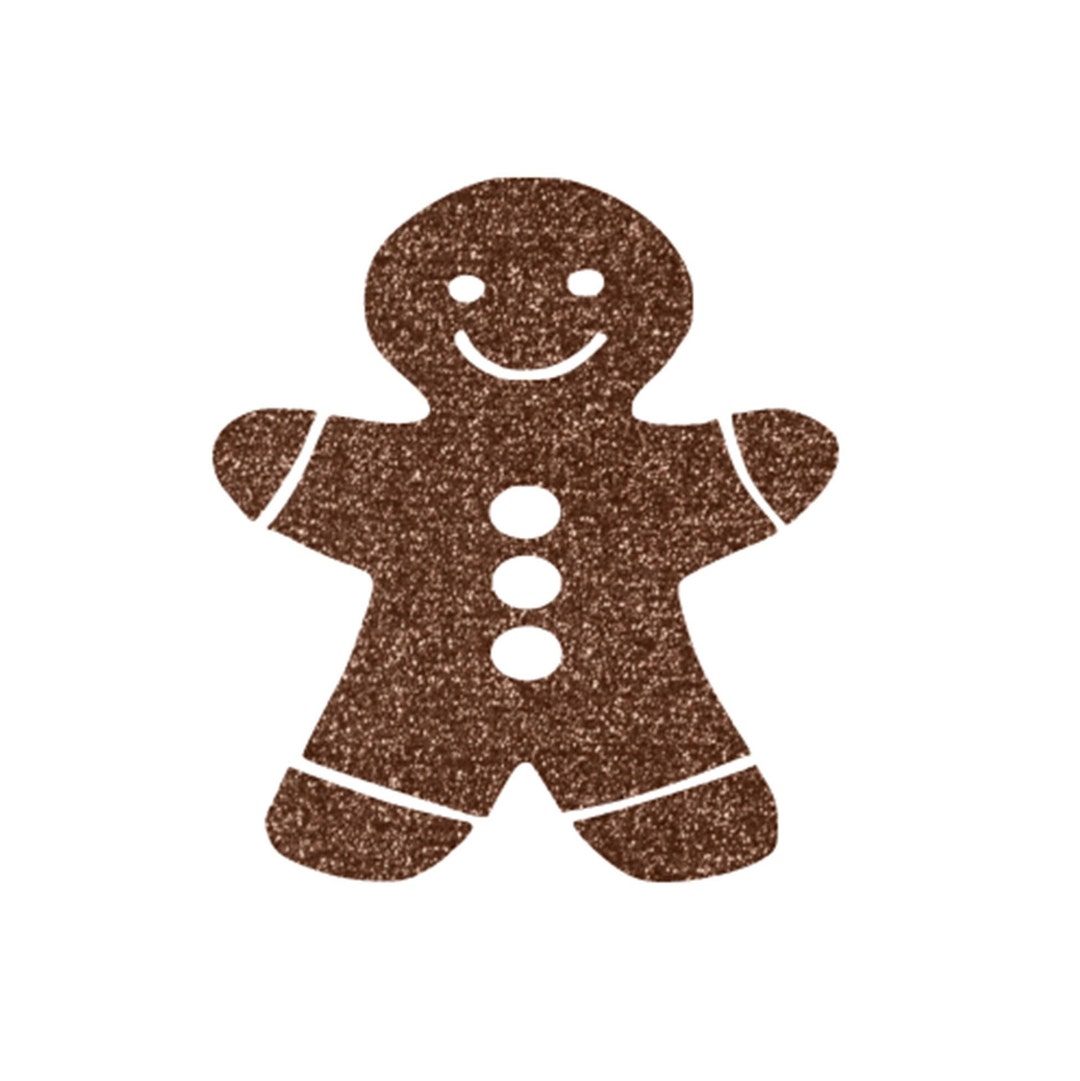 Christmas Gingerbread Man Iron on Decal: Glitter Heat Transfer Vinyl - Etsy