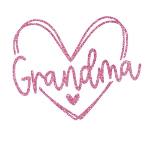 Grandma Double Heart Iron on Decal: Glitter Shirt Transfer - Etsy
