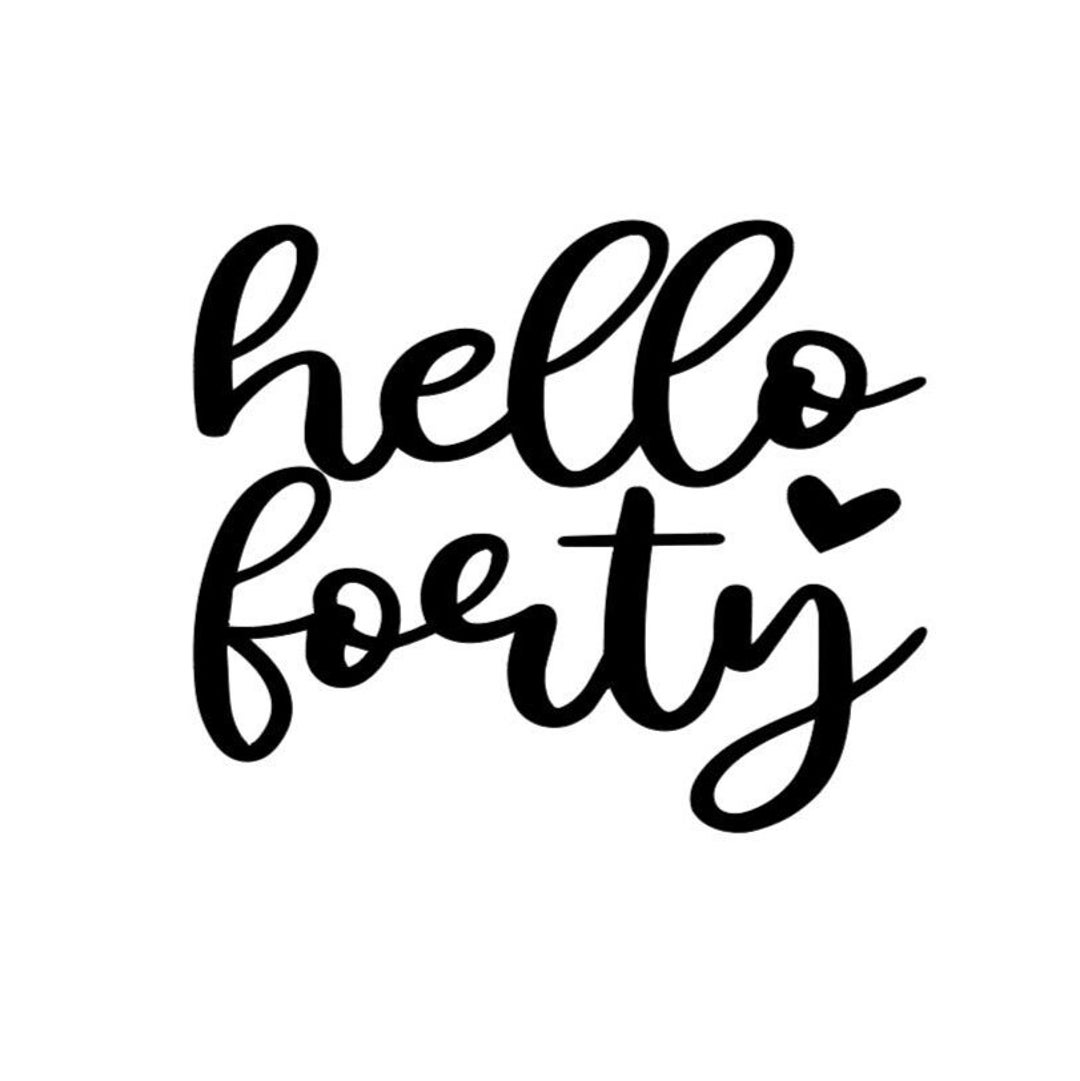 Hello Forty Iron on Decal: 40th Birthday DIY Transfer - Etsy