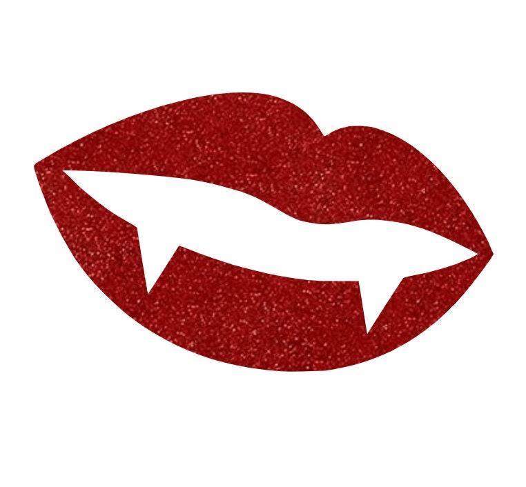 Vampire Fang Lips Iron on Decal: Halloween Vinyl Transfer - Etsy