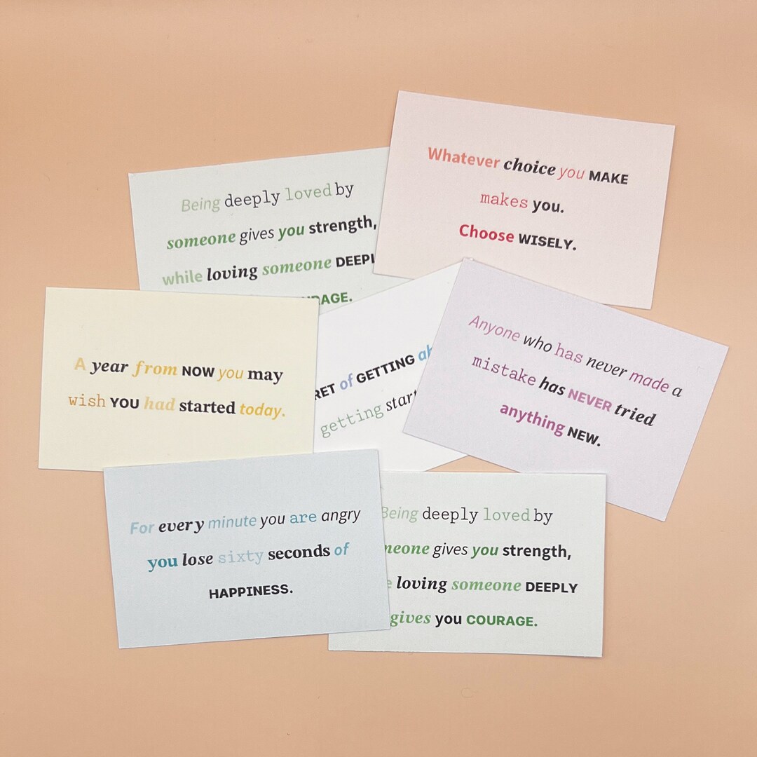 Inspirational Motivation Sticker 7 Pcs Handmade Positivity Quotes ...