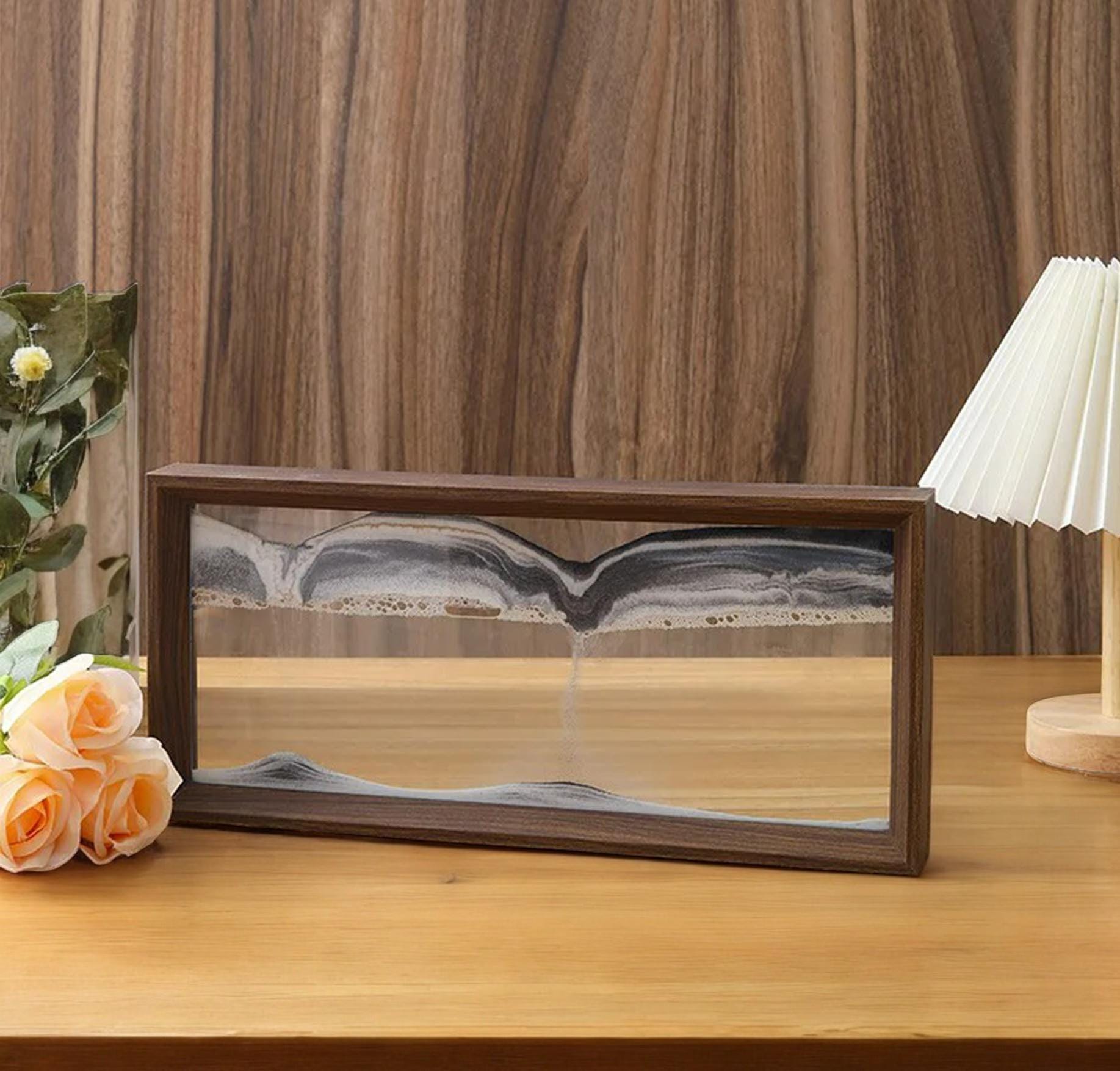Wooden Frame 3D Sandscape Moving Sand Art Picture Quicksand Hourglass ...
