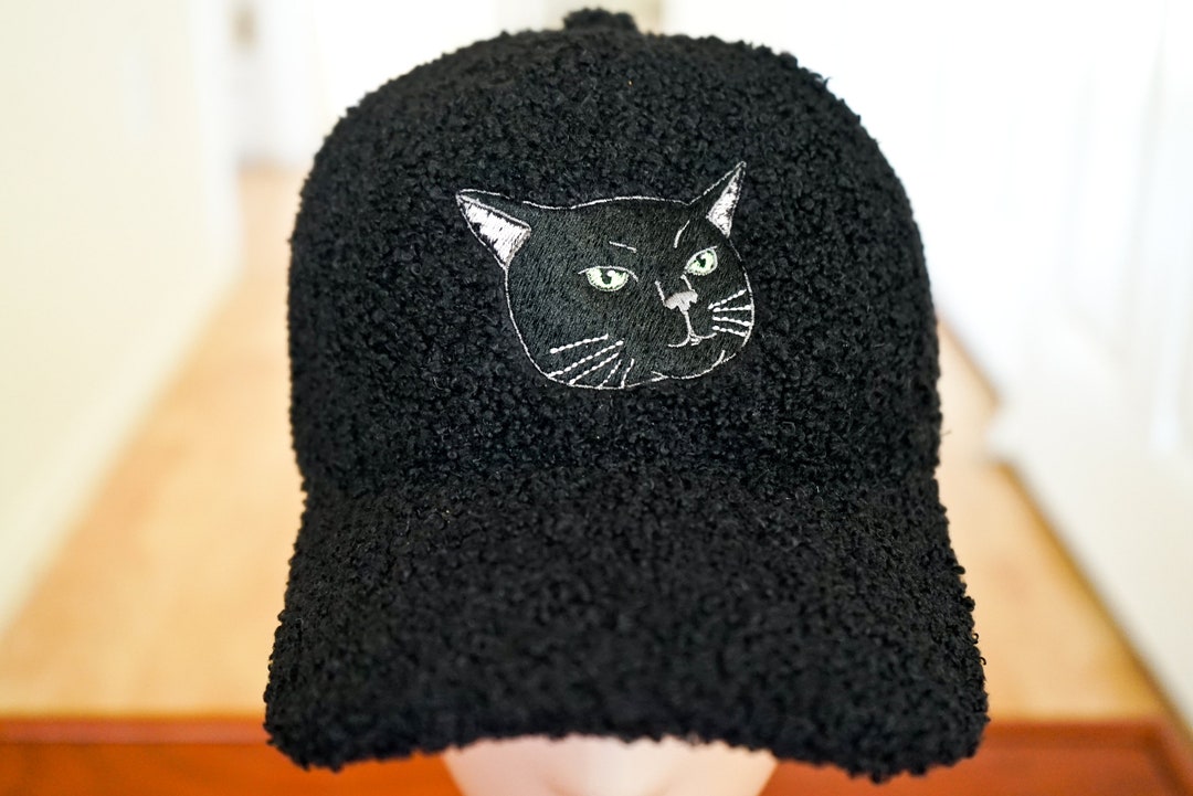 Black Cat Zoning Out Dissociating Meme Embroidered Hat - Etsy