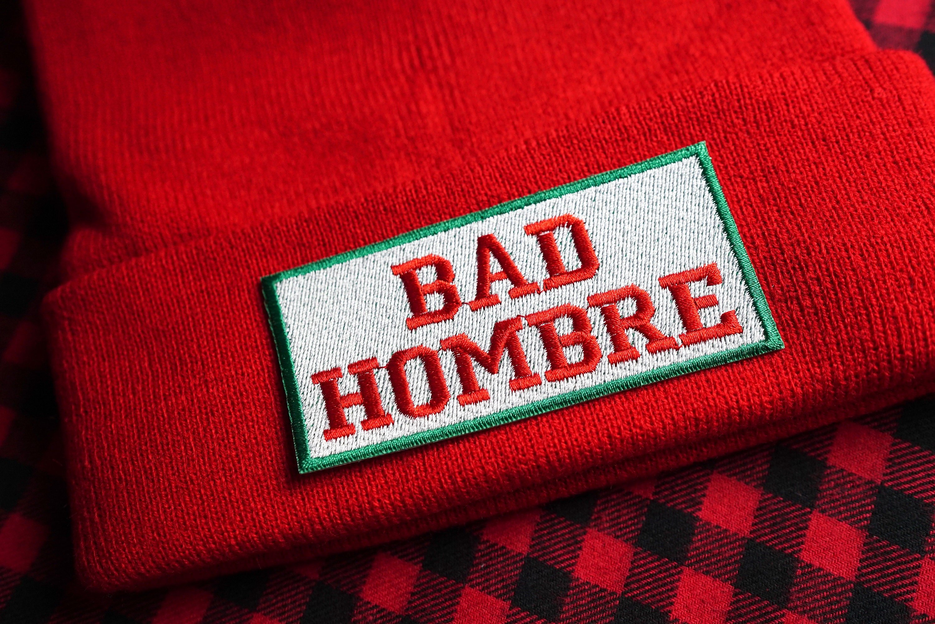 Bad Hombre, Bad Santa Embroidered Beanie Hat - Etsy