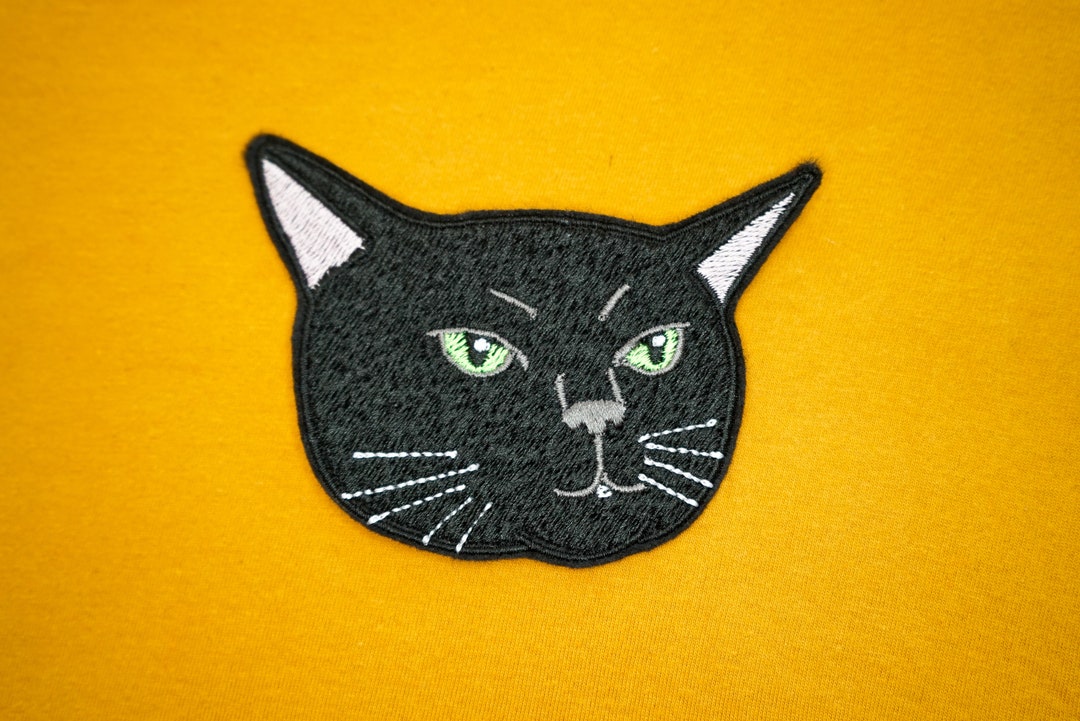 Black Cat Zoning Out Dissociation Meme Patch brodé - Etsy France