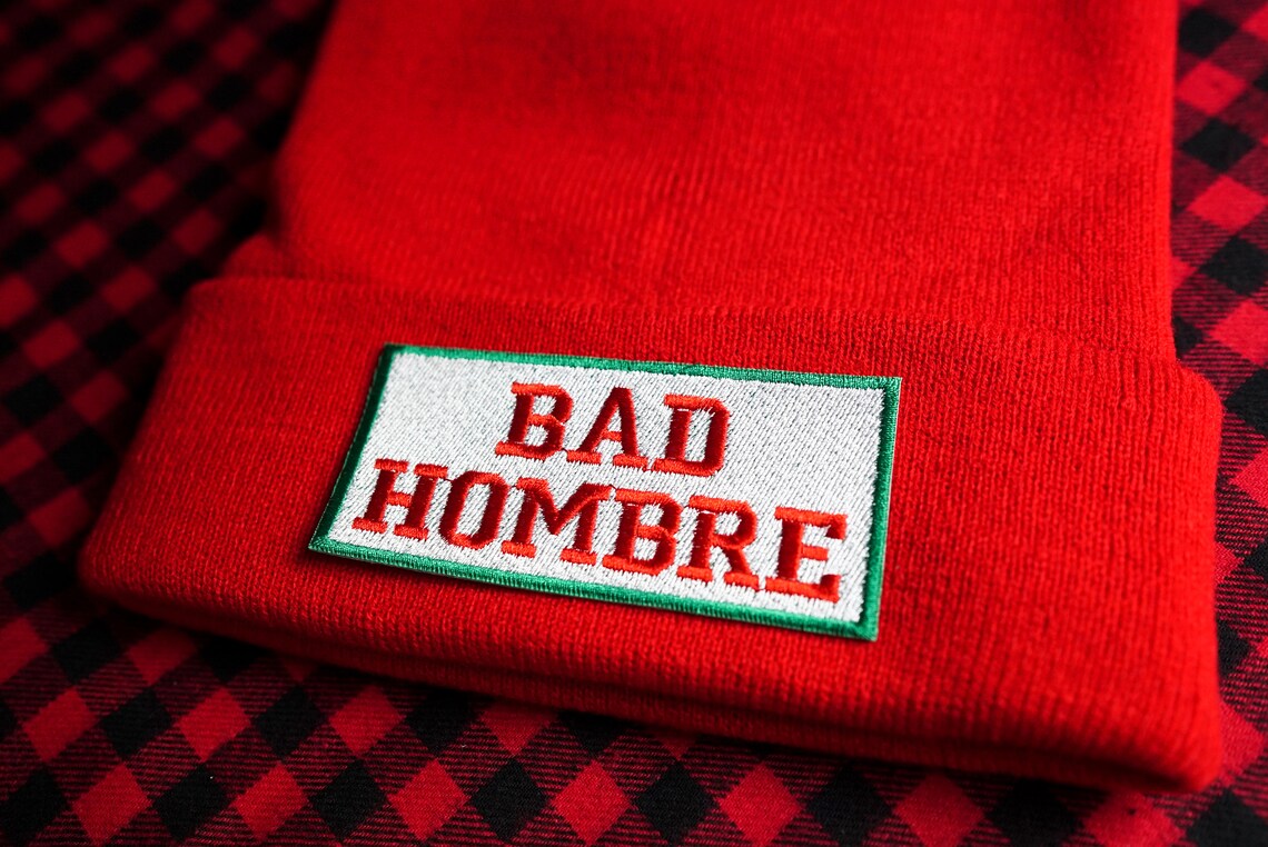 Bad Hombre, Bad Santa Embroidered Beanie Hat - Etsy