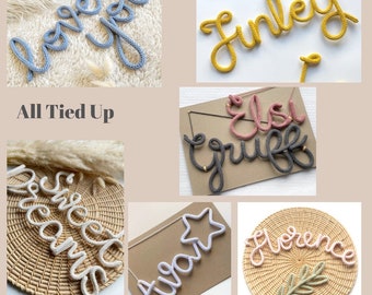 Knitted Wire Word in Bamboo Hoop - Etsy