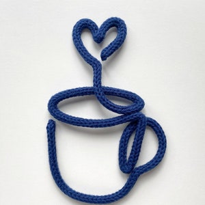 Knitted Wire Tea Cup / Coffee Cup Kitchen Wall Art - Etsy UK