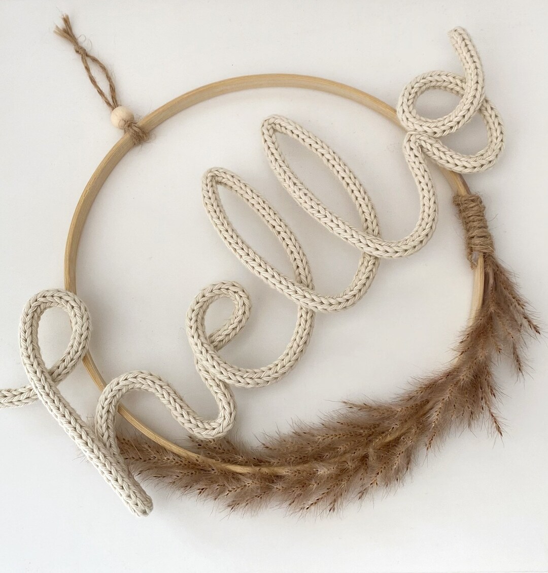 Custom Bamboo Hoop With Pampas - Etsy