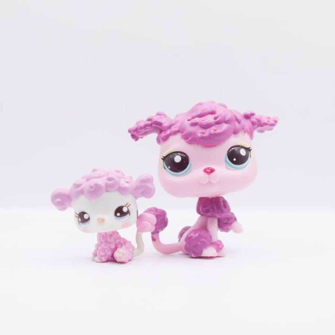LPS | Sweet Mommy & Baby Poodles #2498 #2497 | Authentic Littlest Pet ...
