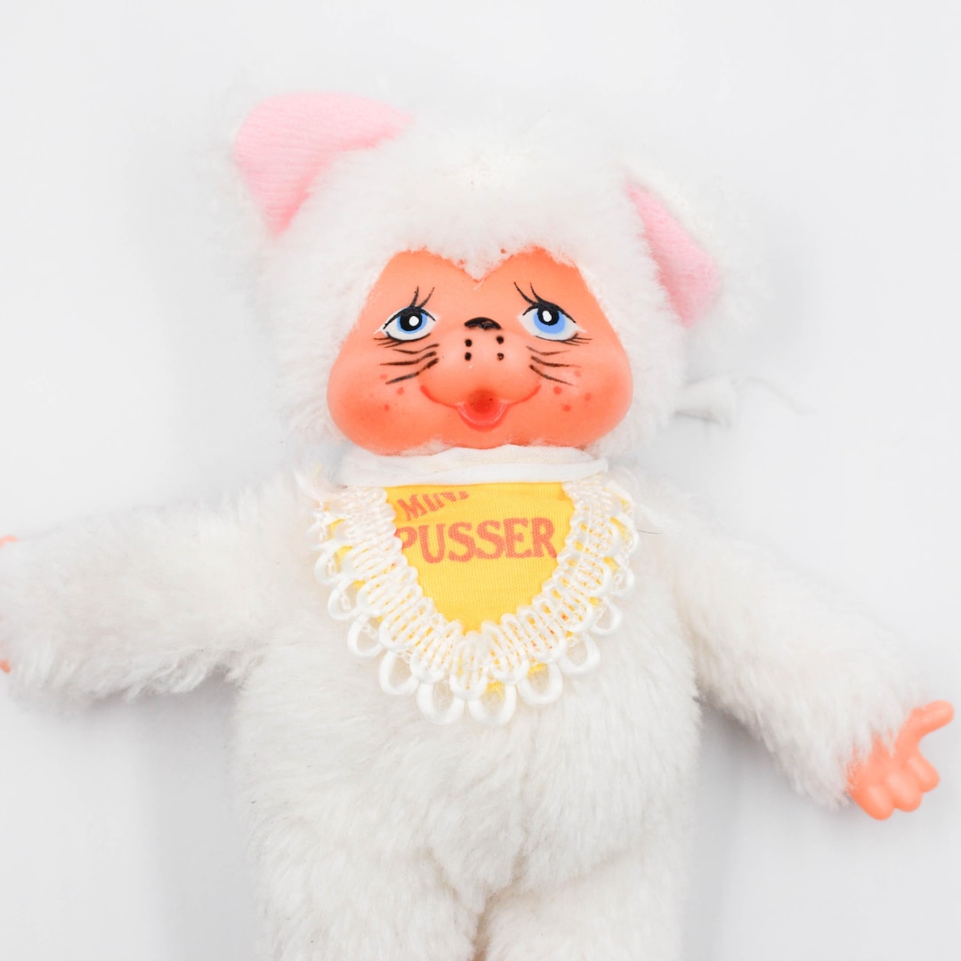 80s | Vintage | Monchhichi | White Kisser Cat | Sekiguchi | Danish ...