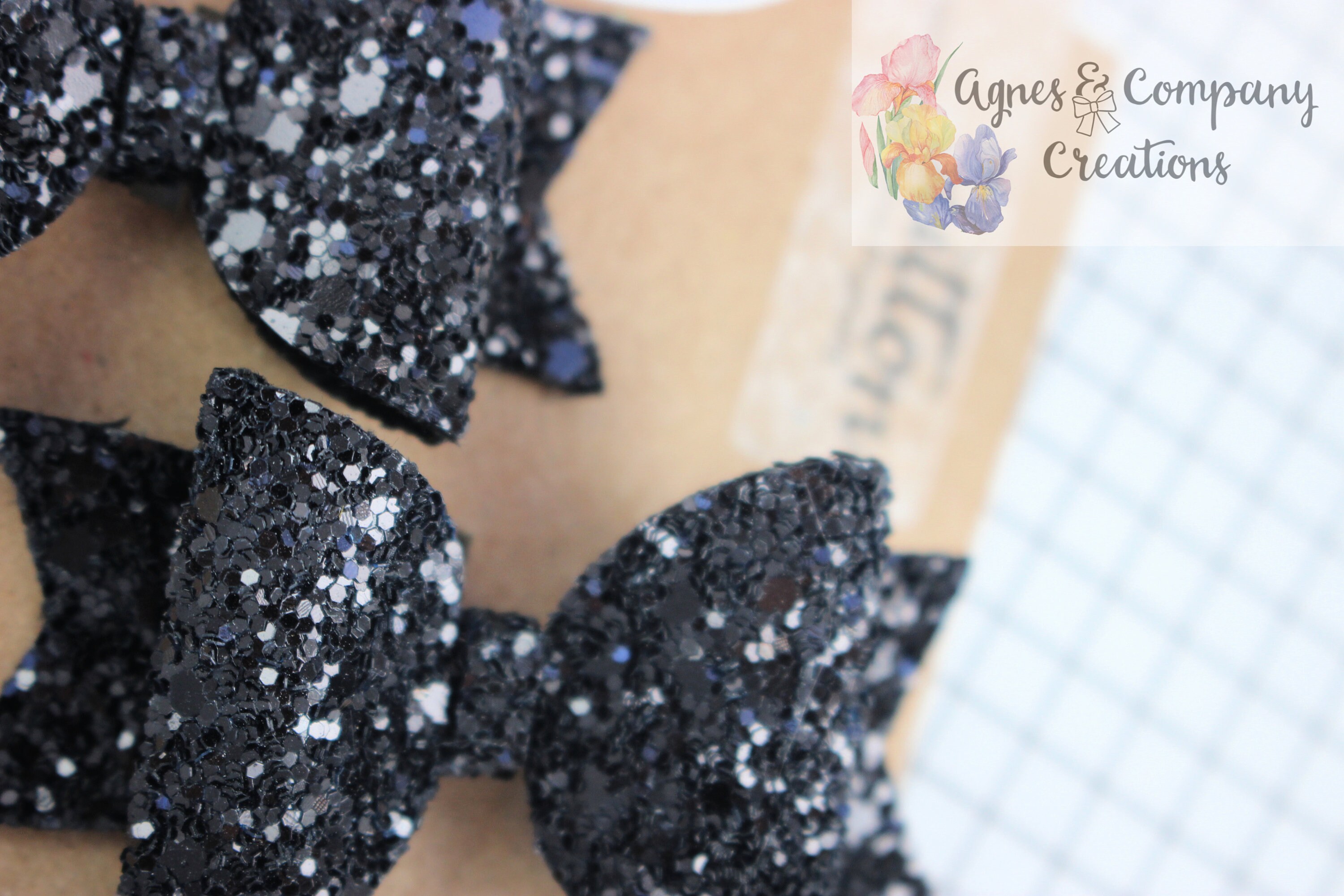 Sutton Single Loop Mini Pigtail Bows Pair Classic Black Chunky - Etsy