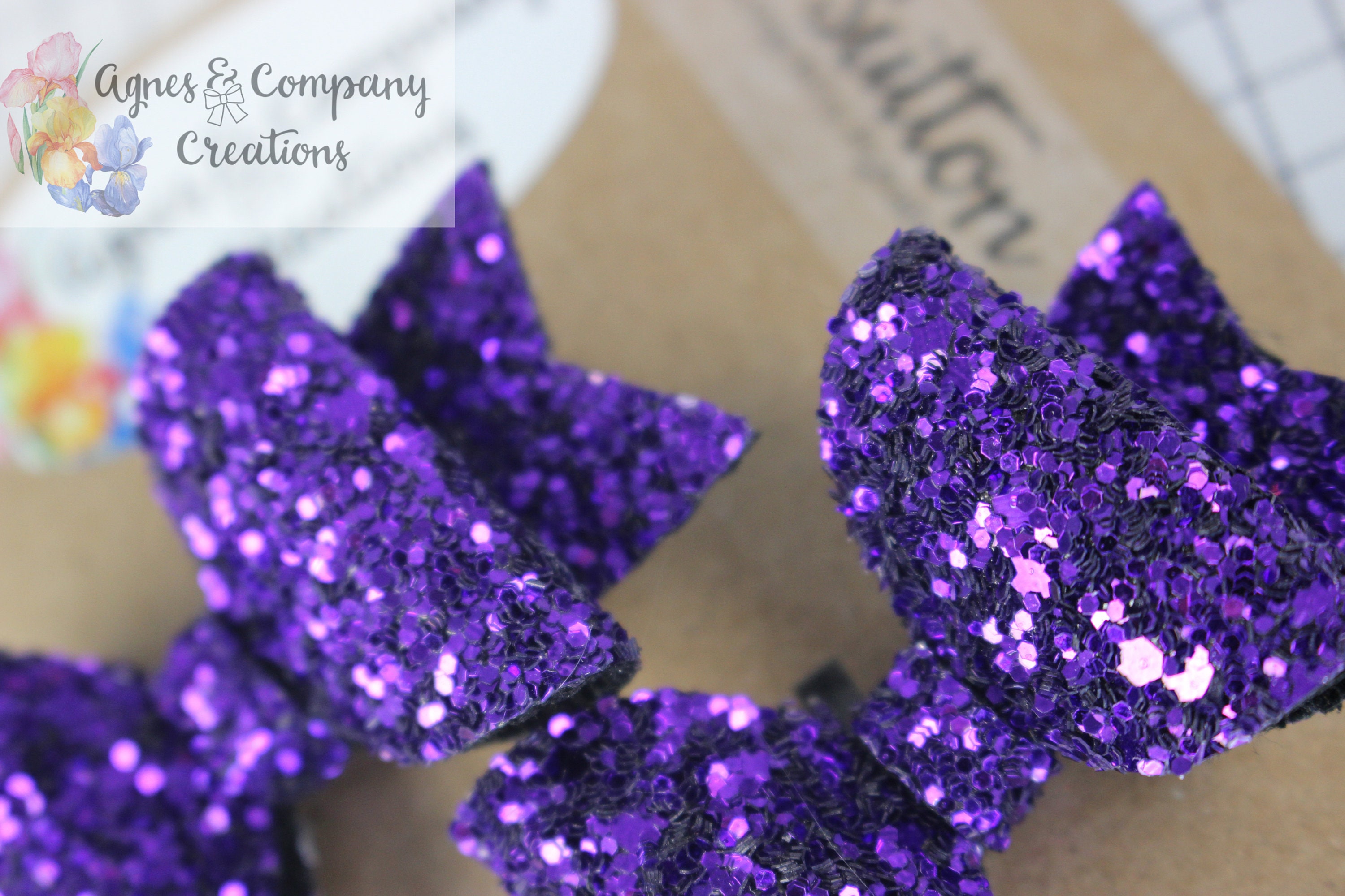 Sutton Single Loop Mini Pigtail Bows Pair Royal Purple Chunky | Etsy