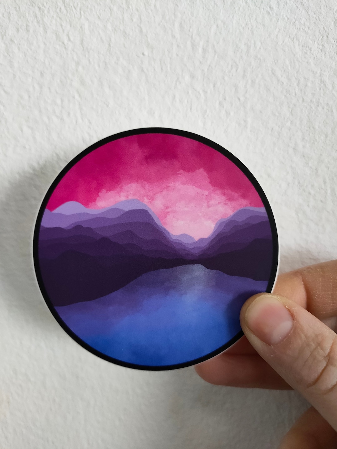Large Bisexual Pride Landscape - Subtle LGBTQ+ Sticker Waterproof - Etsy
