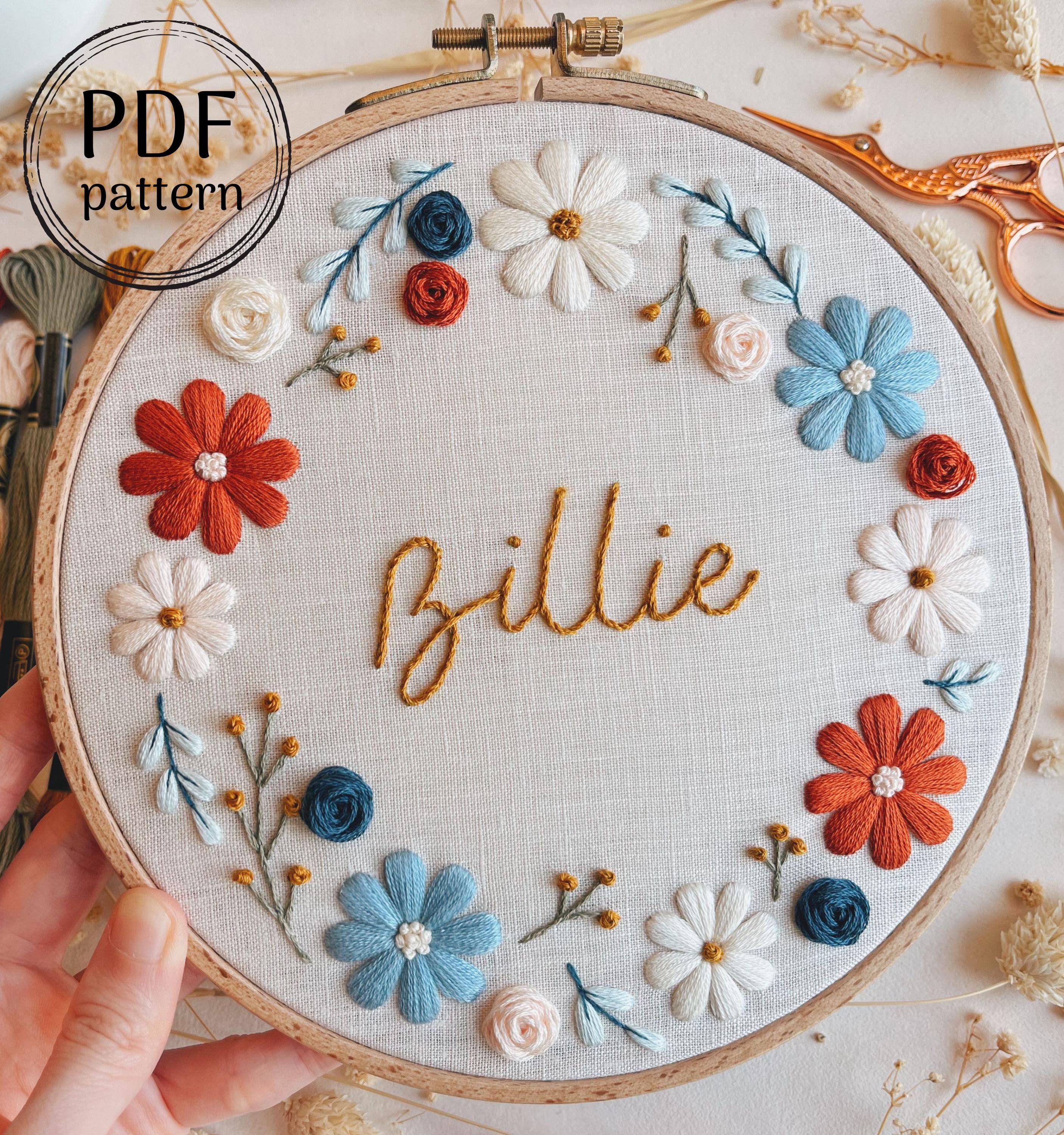 Personalized Baby Name Sign for Nursery, Customizable Hand Embroidery ...