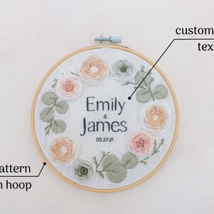 Wedding Anniversary Date Art, Customizable Hand Embroidery Pattern PDF ...