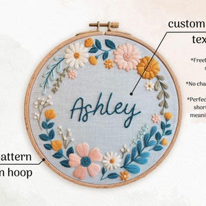 Customisable Baby Name Sign for Nursery, Personalised Hand Embroidery ...