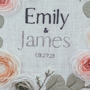 Wedding Anniversary Date Art Customizable Hand Embroidery - Etsy