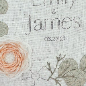 Wedding Anniversary Date Art Customizable Hand Embroidery - Etsy