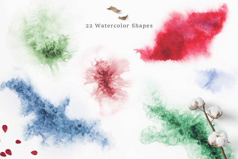 Watercolor Shapes Watercolor Clipart Watercolor Elements - Etsy