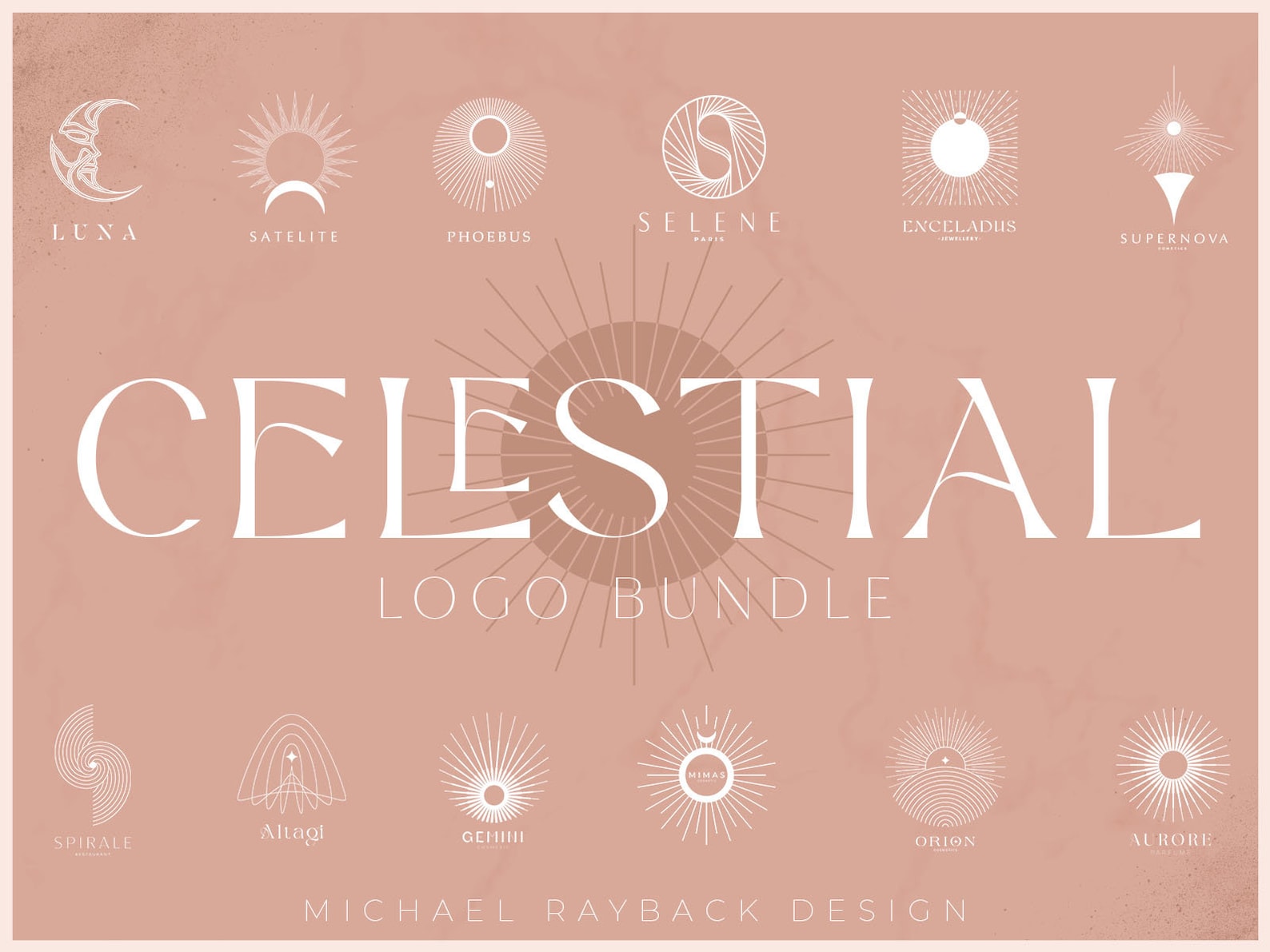 Celestial Logo Bundle - Golden Star, Moon, Space Logo Templates - Etsy