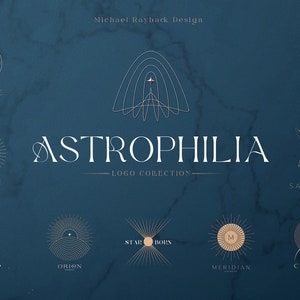 Celestial Logo Bundle - Logo Collection - Logo Template - Logo Kit - Branding - Golden Logo ...